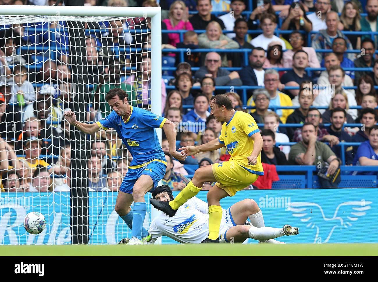GOAL, Mark Noble of The Yellow Team scores. - Yellow Team v Blue Team ...