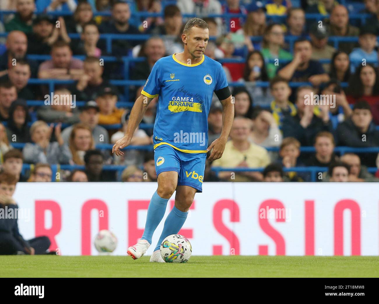 Andriy Shevchenko of The Blue Team. - Yellow Team v Blue Team ...