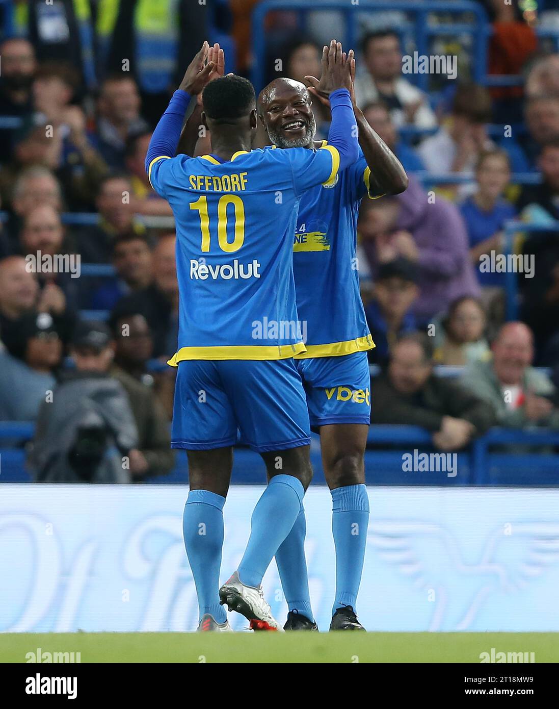 GOAL William Gallas of The Blue Team goal celebration. - Yellow Team v ...