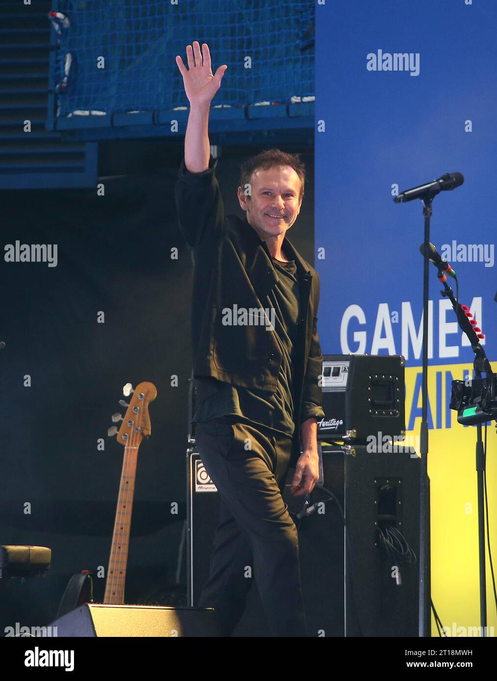 Svyatoslav Vakarchuk performs to the crowds after the Game4Ukraine ...
