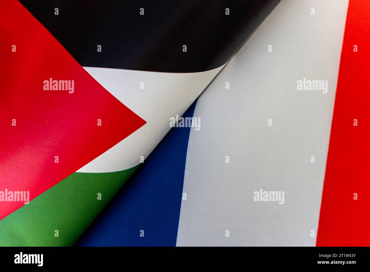 Flags of the france, palestine. The concept of international relations ...
