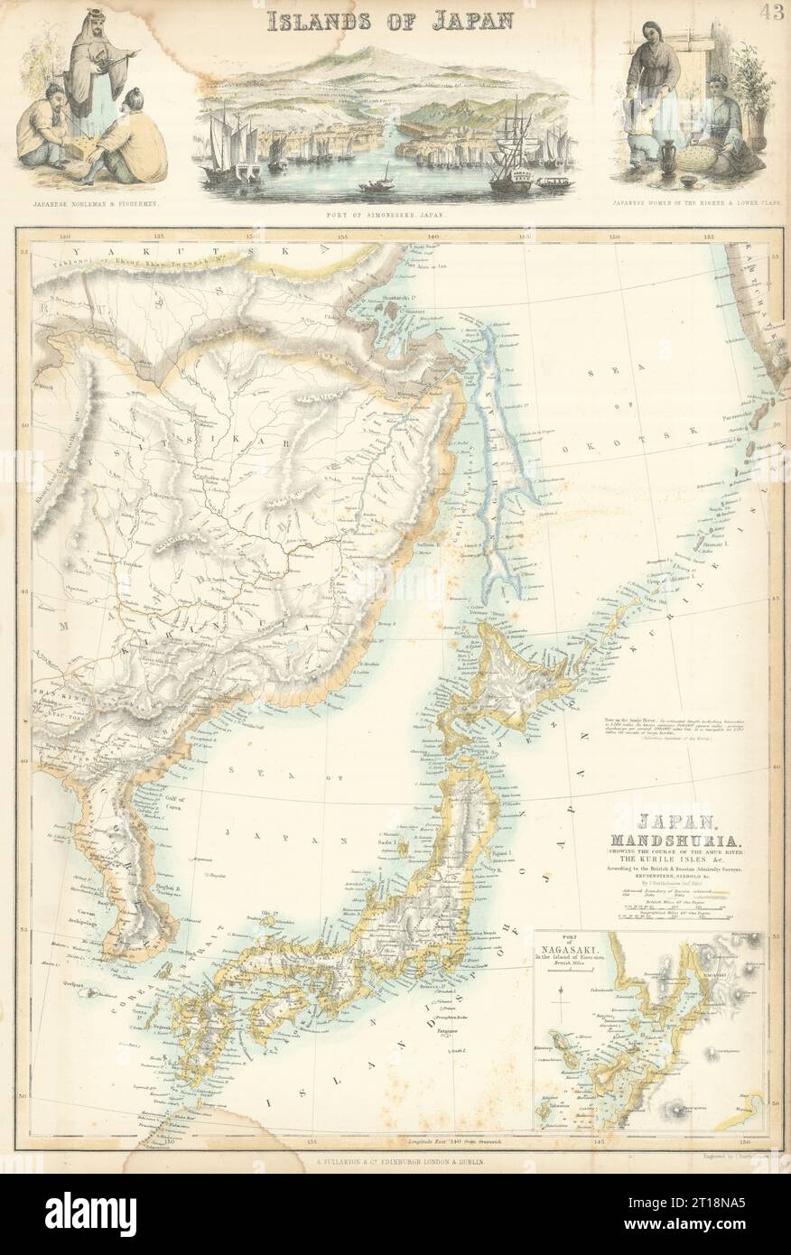 Japan & Mandshuria. Shimonoseki & Nagasaki. Manchuria. SWANSTON 1860 ...