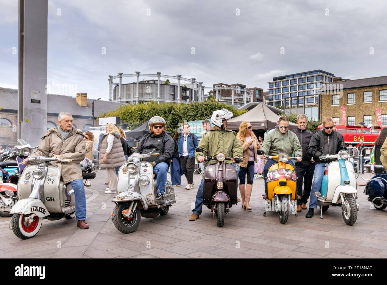 Vintage scooter riders from Hornchurch club, London Classic Car Boot ...