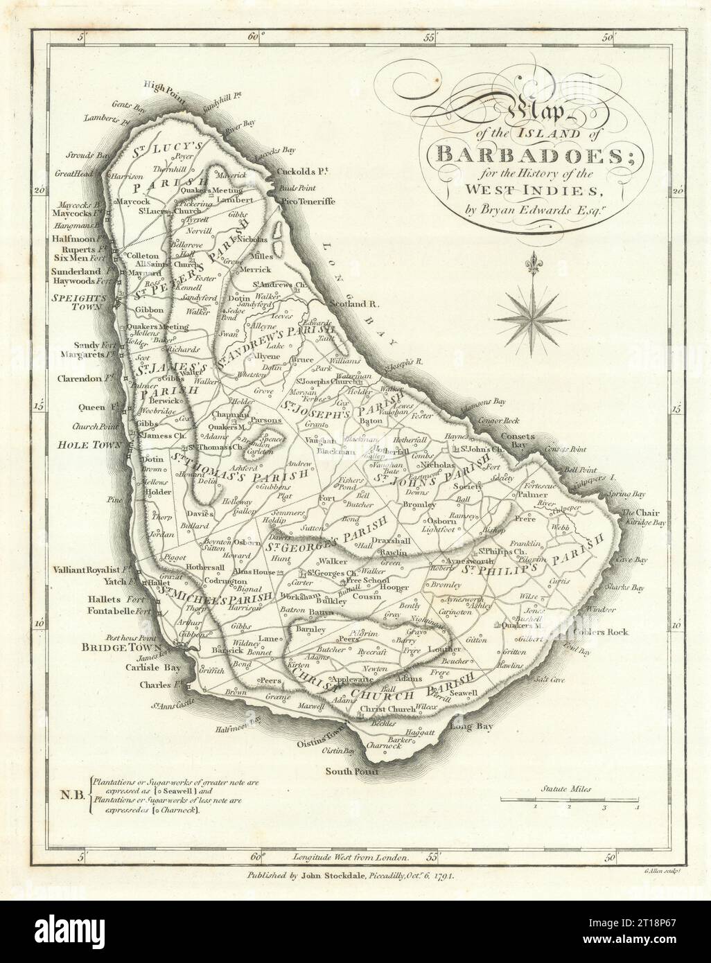 Barbadoes map hi-res stock photography and images - Alamy