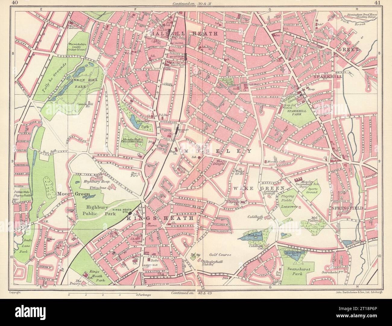 BIRMINGHAM SOUTH Balsall/King's Heath Moseley Greet Springfield 1954 ...