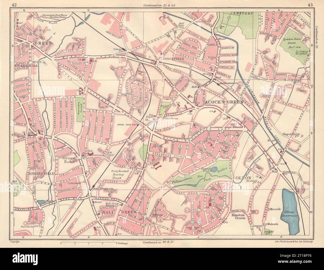 BIRMINGHAM SOUTH EAST Greet Springfield Olton Hall/Acock's Green 1954 ...