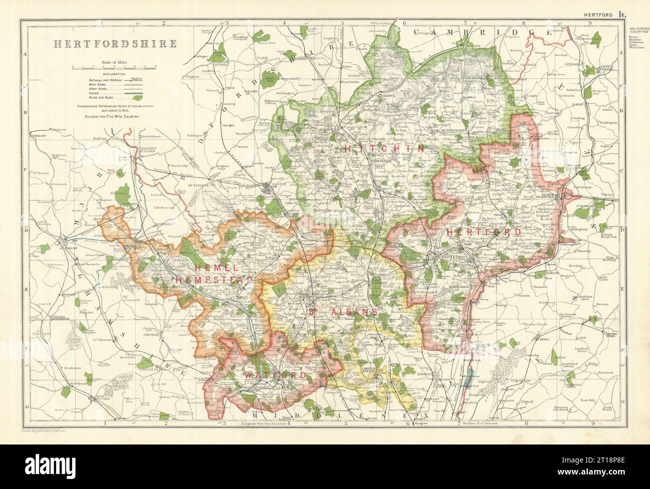 Hertfordshire map hi-res stock photography and images - Alamy