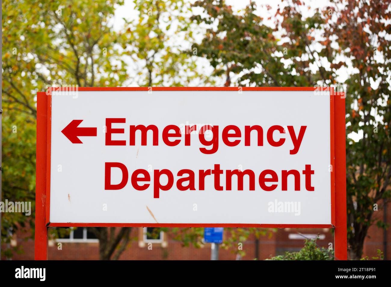 Red Emergency Department sign Stock Photo - Alamy