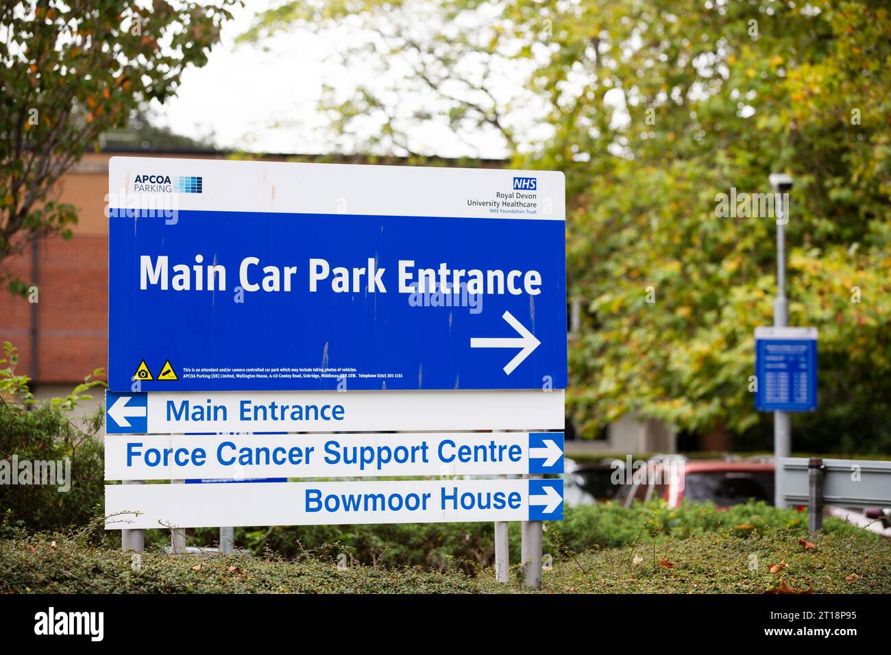 Main Car Park Entrance at Exeter RD&E hospital Stock Photo - Alamy