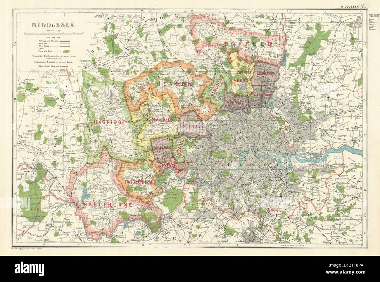 London boroughs map hi-res stock photography and images - Alamy