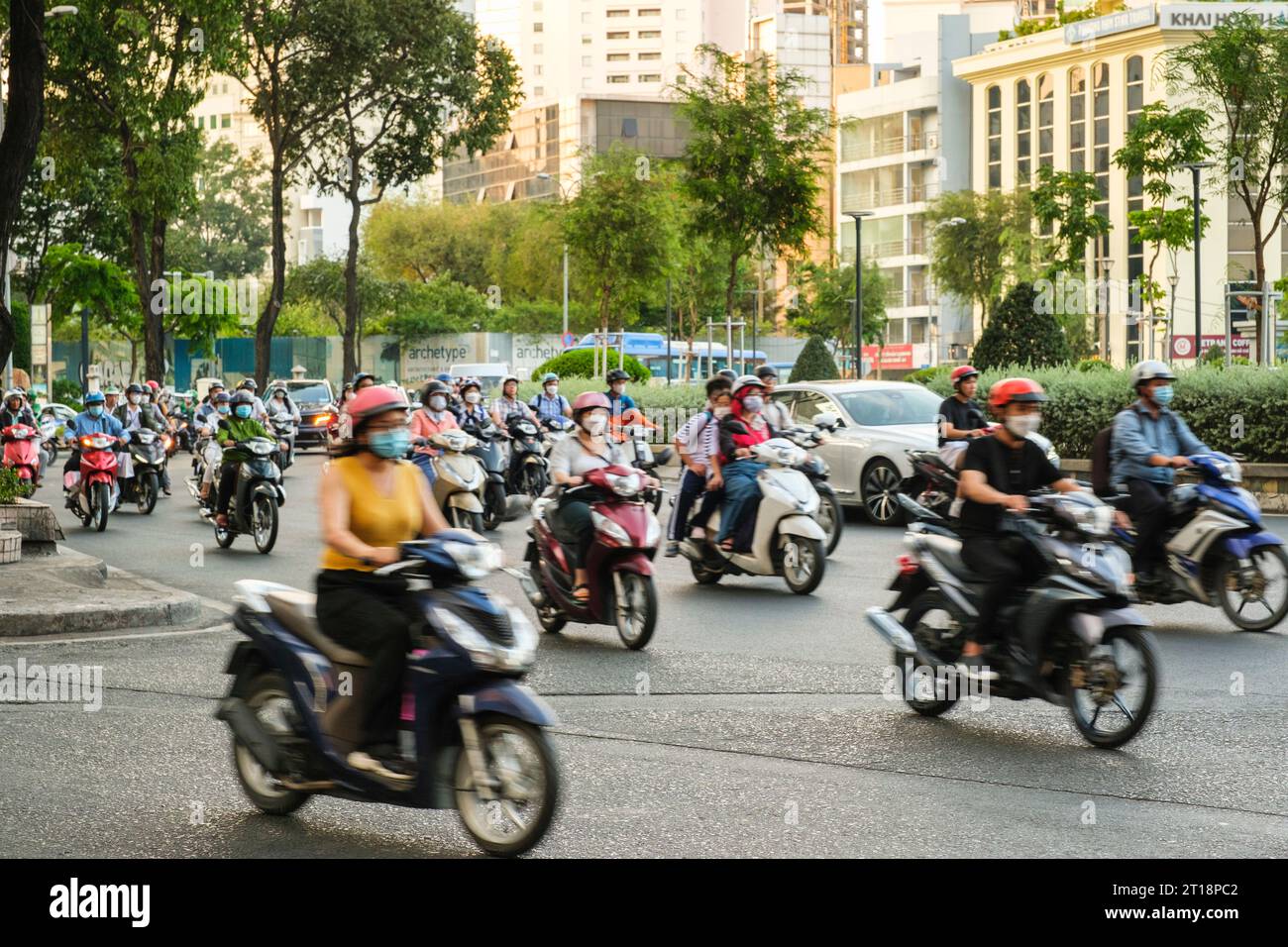 Vietnam, Ho Chi Minh Motorbike Traffic Stock Photo - Alamy