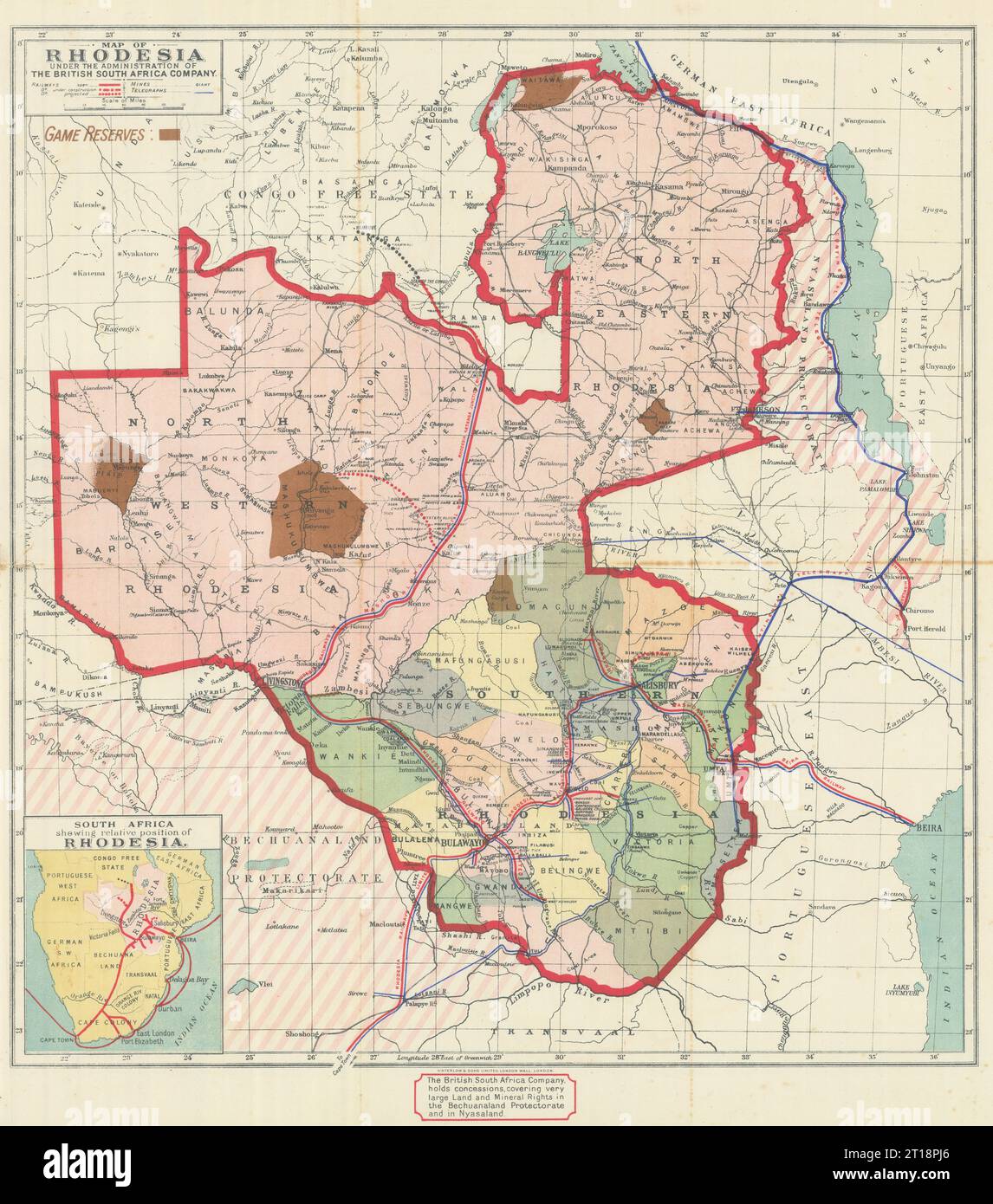 Map of south africa 1910 hi-res stock photography and images - Alamy