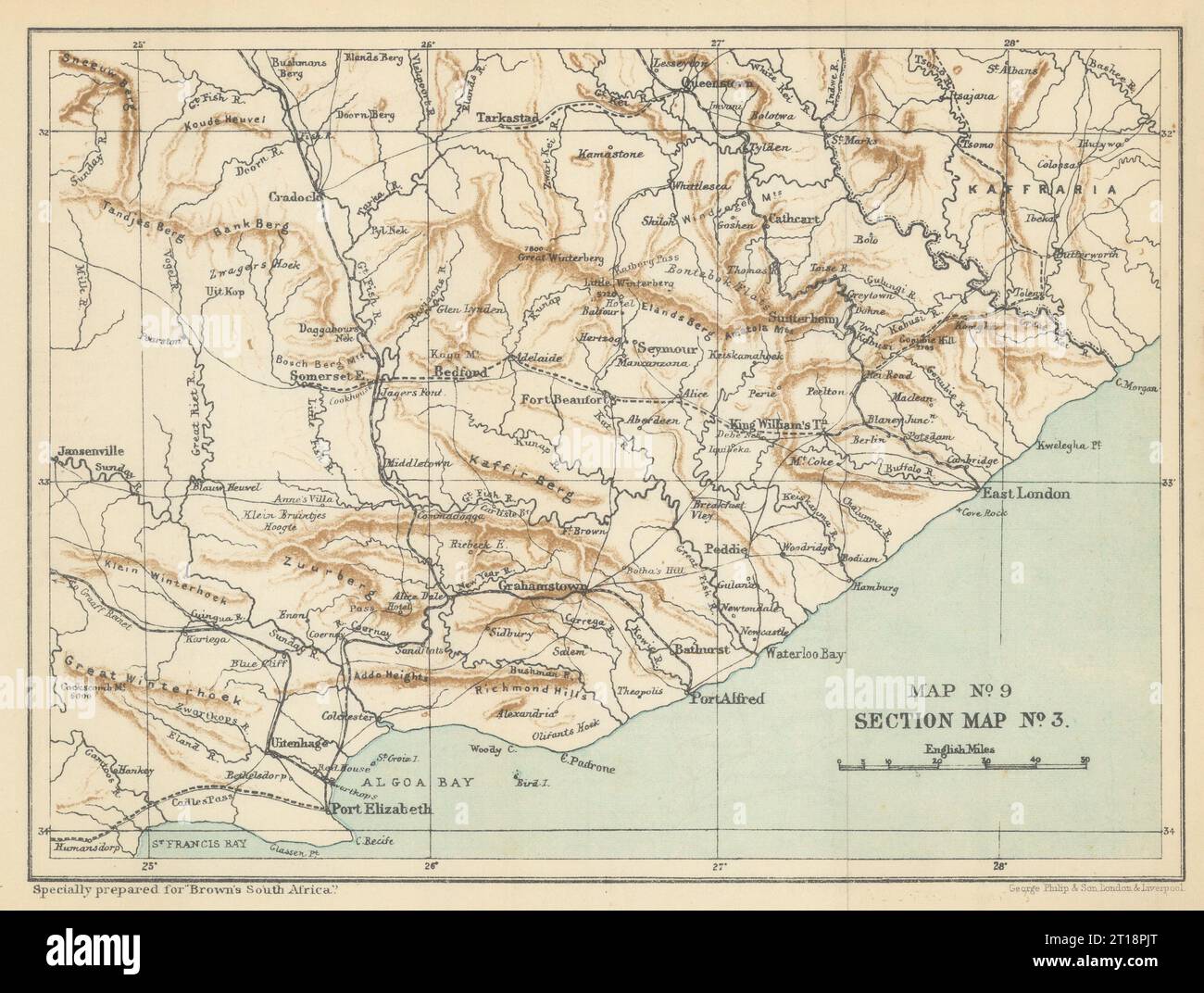 South Africa - Eastern Southern Provinces of Cape Colony. SAMLER BROWN ...