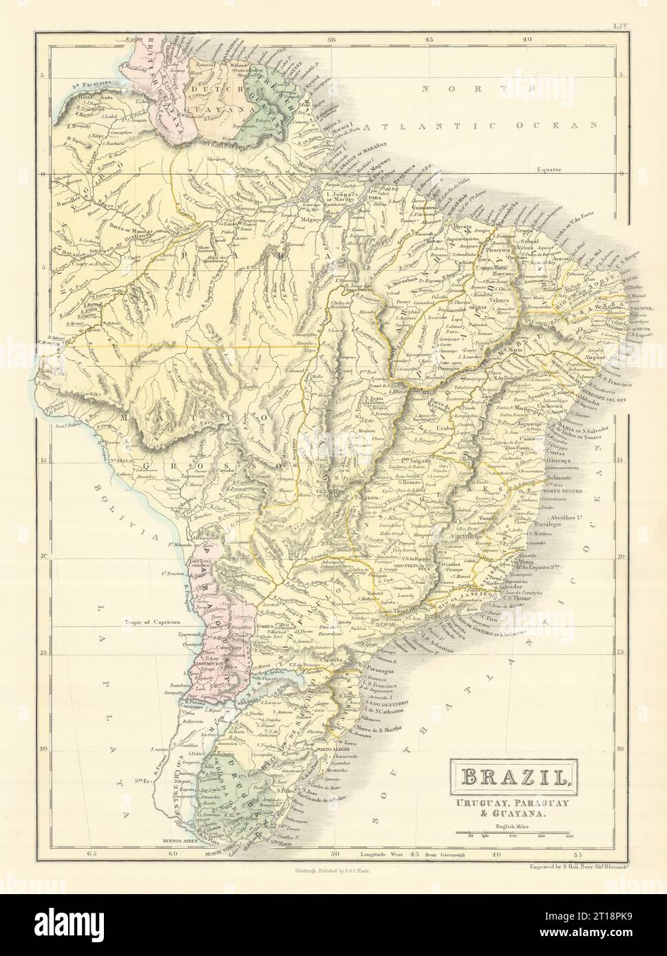 19th century brazil map hi-res stock photography and images - Alamy