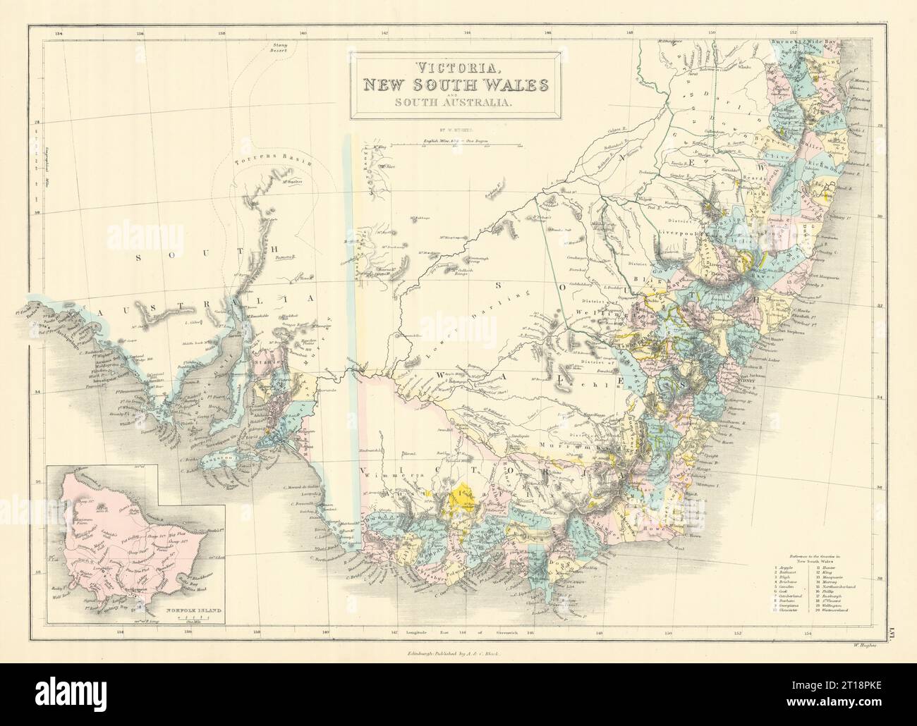 Victoria, New South Wales & South Australia Goldfields. Norfolk Island ...