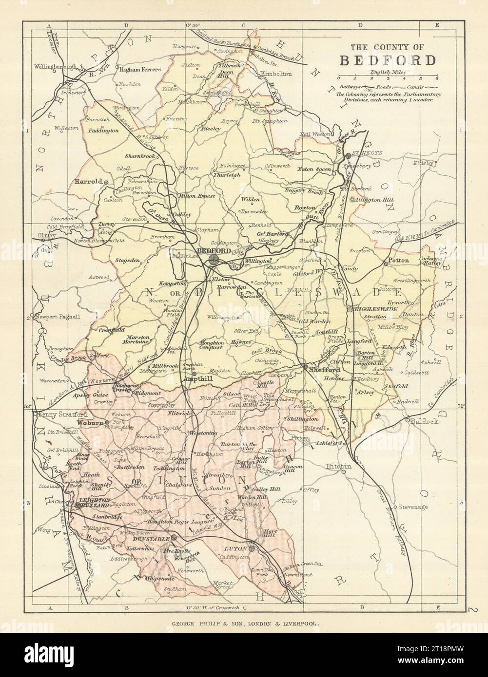 Bedfordshire map hi-res stock photography and images - Alamy