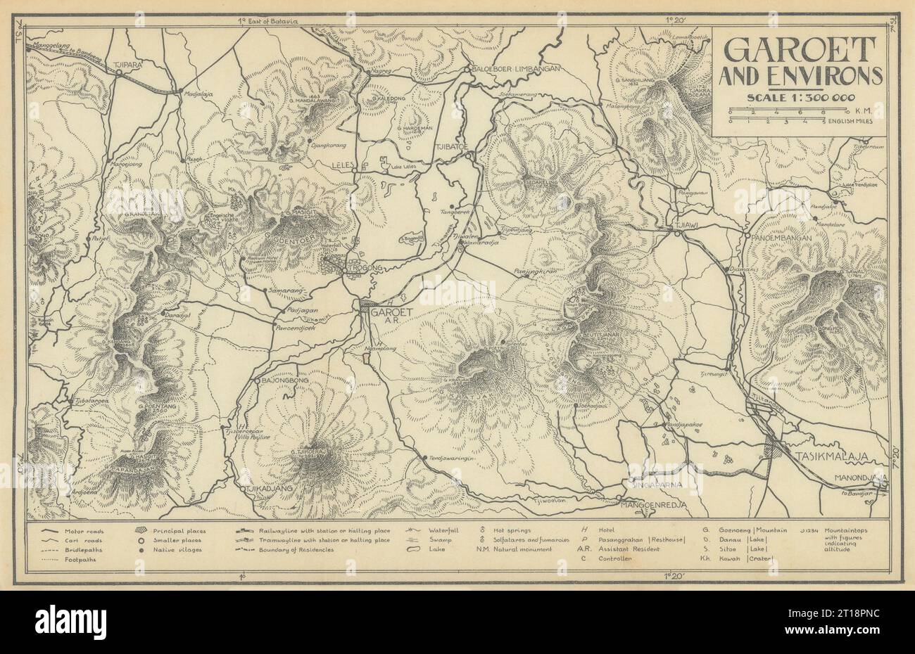 Garoet and Environs. Garut, Java, Indonesia. VAN STOCKUM 1930 old ...
