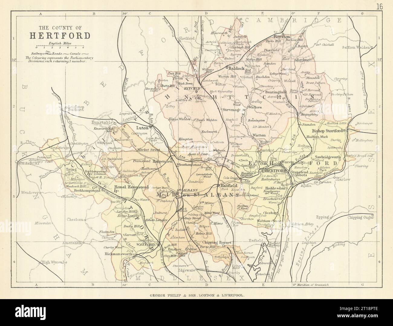 Hertfordshire map hi-res stock photography and images - Alamy