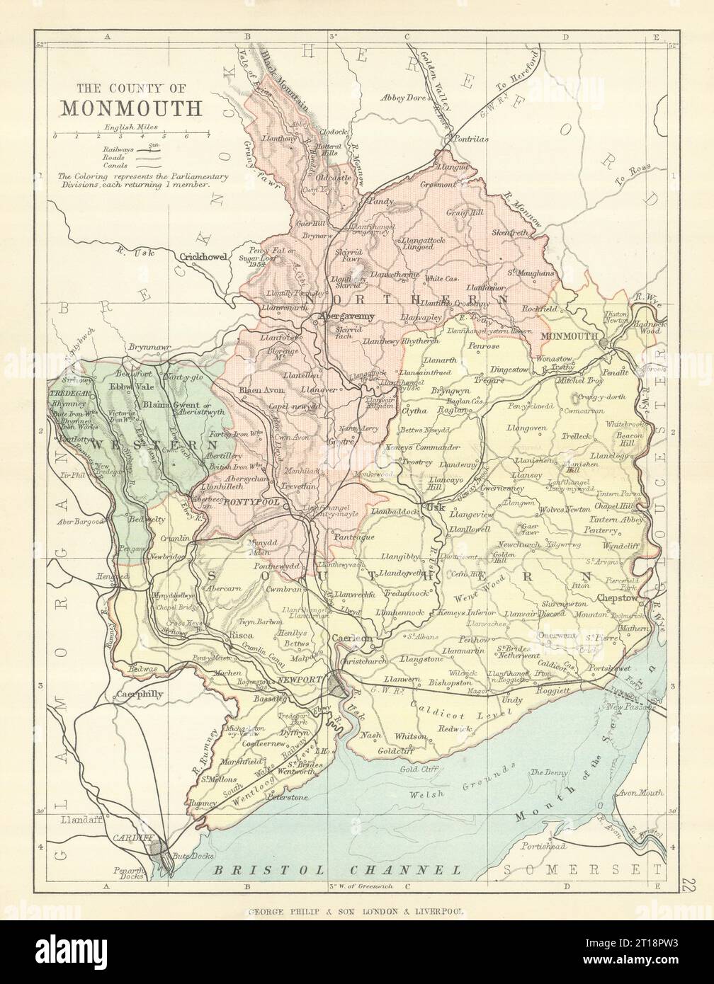 Monmouth england map hi-res stock photography and images - Alamy