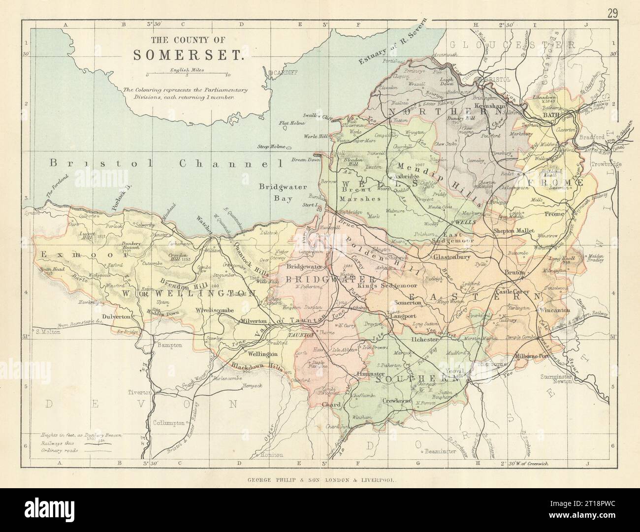 Somerset county map england hi-res stock photography and images - Alamy