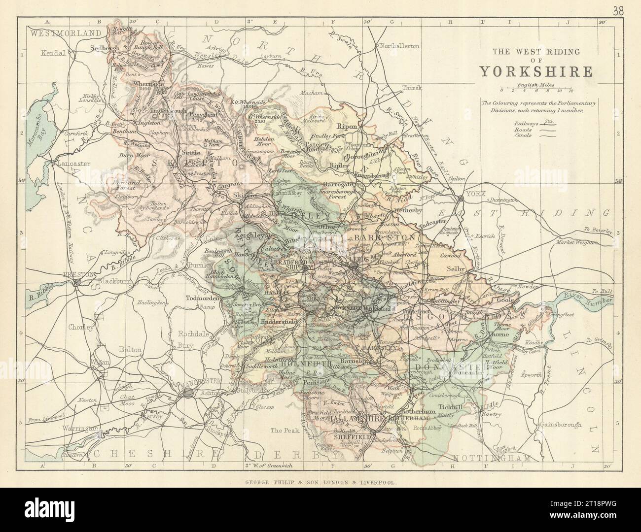 West yorkshire map hi-res stock photography and images - Alamy