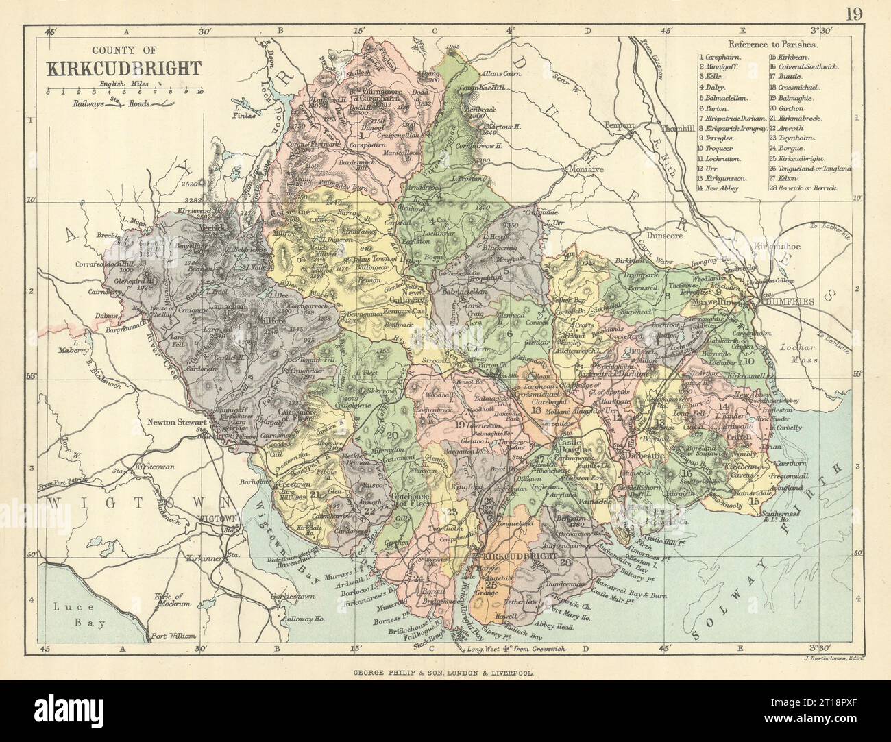 'County of Kirkcudbright'. Kirkcudbrightshire. Parishes. BARTHOLOMEW ...