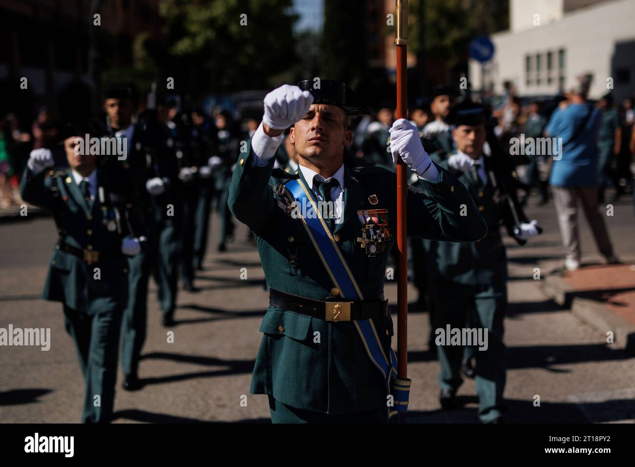 A line of Civil Guards during the celebration in honor of their patron ...