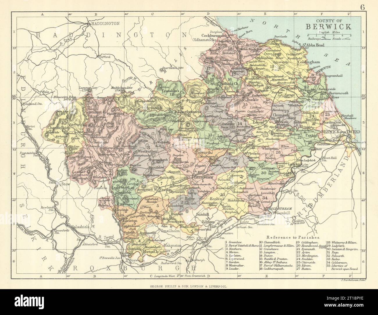 Berwickshire map hi-res stock photography and images - Alamy