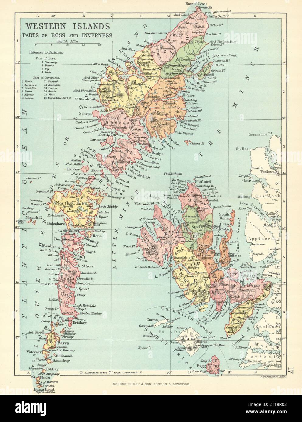 'Western Islands'. Ross-shire & Inverness-shire. Parishes. BARTHOLOMEW ...