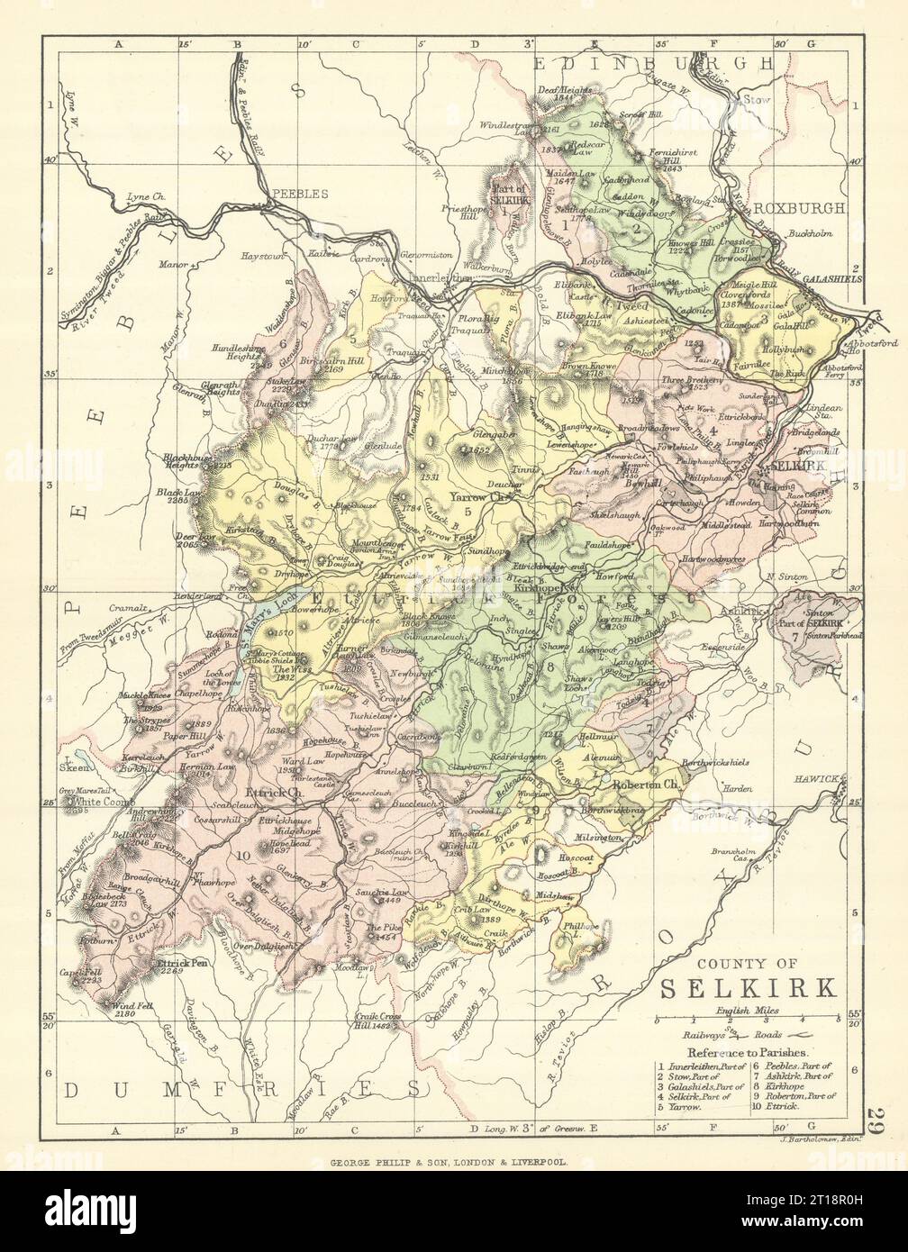Bartholomew antique map hi-res stock photography and images - Alamy