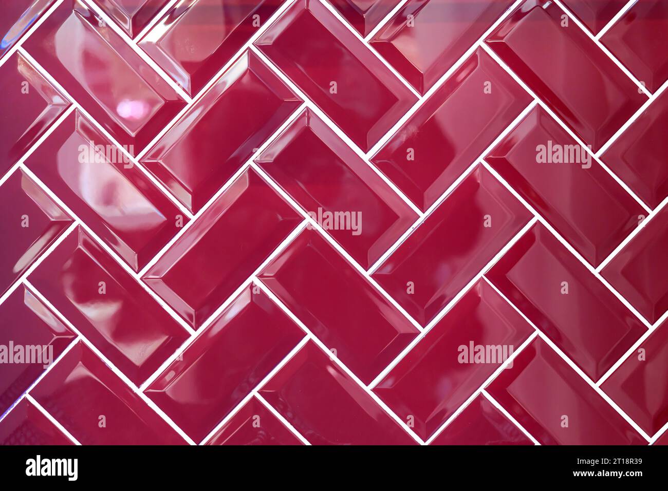 Red subway tile pattern hi-res stock photography and images - Alamy