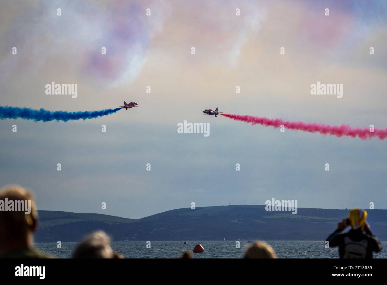 The Red Arrows aerobatic display team at the 2023 Bournemouth Air ...