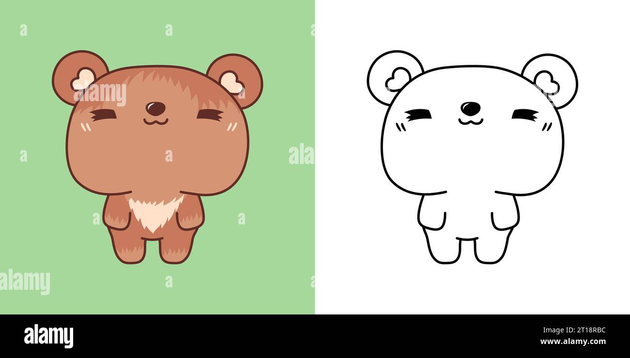 Cartoon Bear Clipart for Coloring Page and Illustration. Clip Art ...