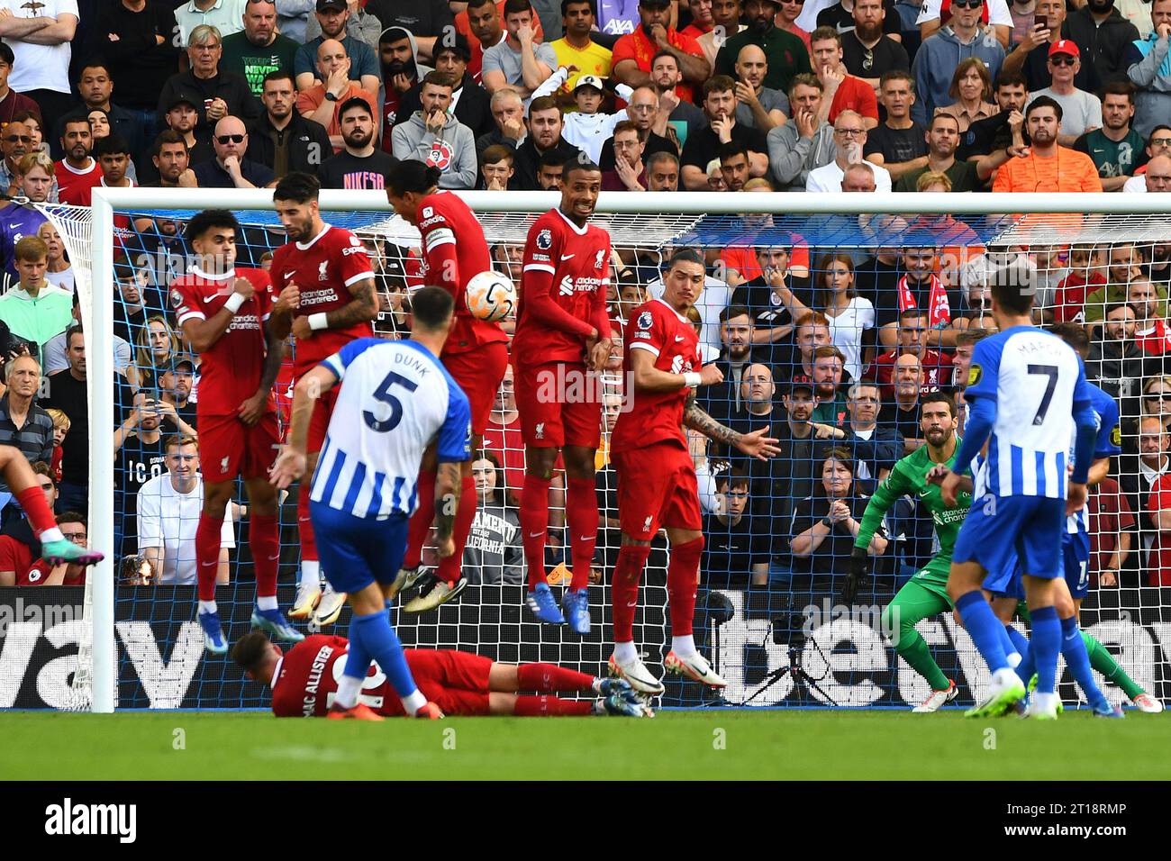 Brighton and Hove Albion takes a free kick - Brighton & Hove Albion v ...