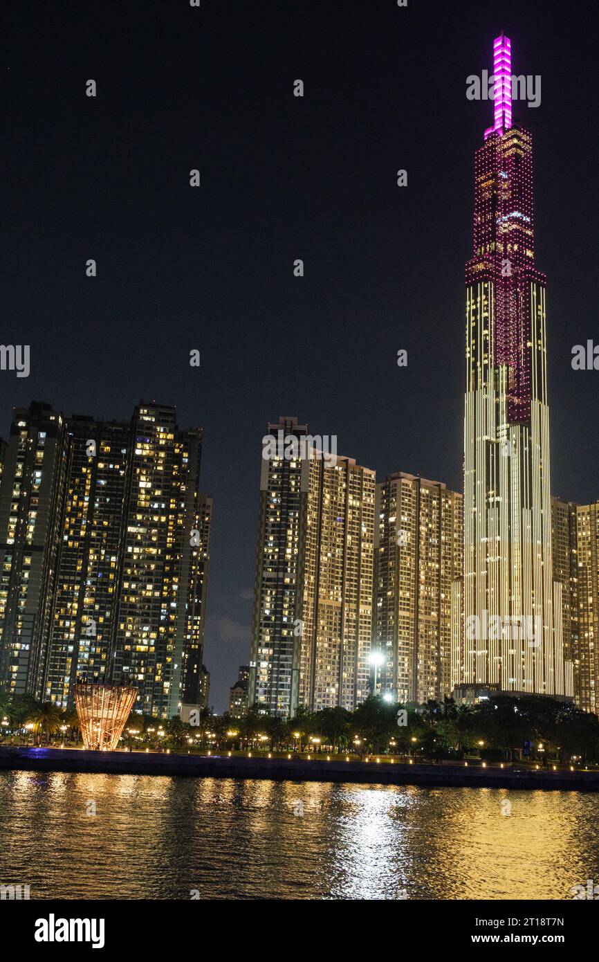 Ho Chi Minh City Skyline at Night, Vietnam. Landmark 81 Skyscraper on ...