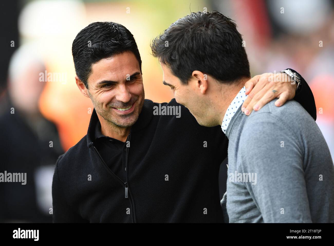 Manager of Arsenal Mikel Arteta and AFC Bournemouth manager Andoni ...