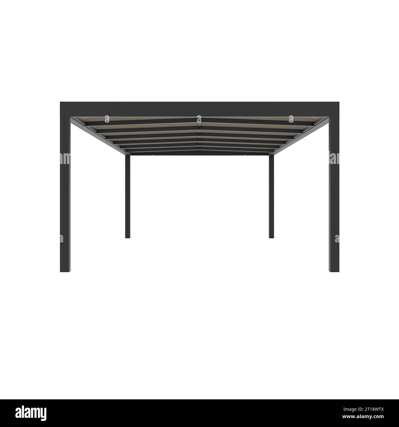 Modern aluminum pergola, 3d rendering Stock Photo - Alamy