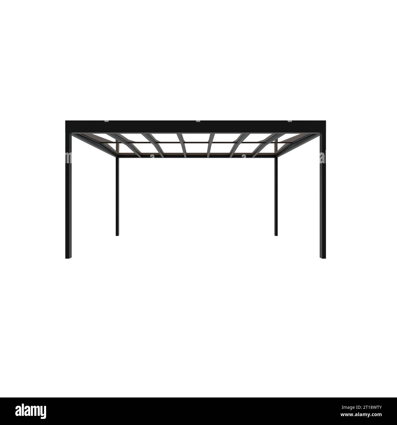 Modern aluminum pergola, 3d rendering Stock Photo - Alamy