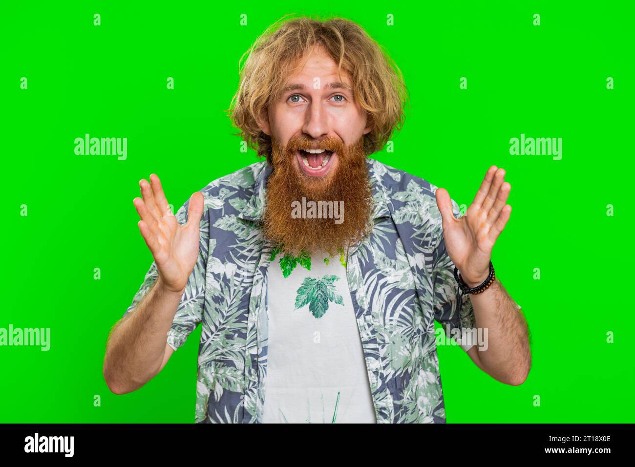 Oh my God, Wow. Excited amazed winner man raising hands in surprise ...