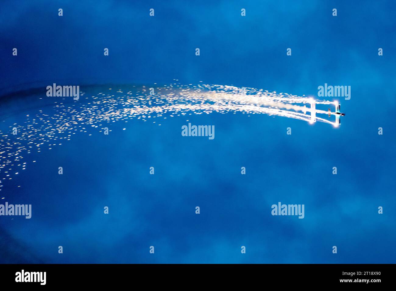 The Firebirds night display using fireworks and LED lights at the 2023 ...