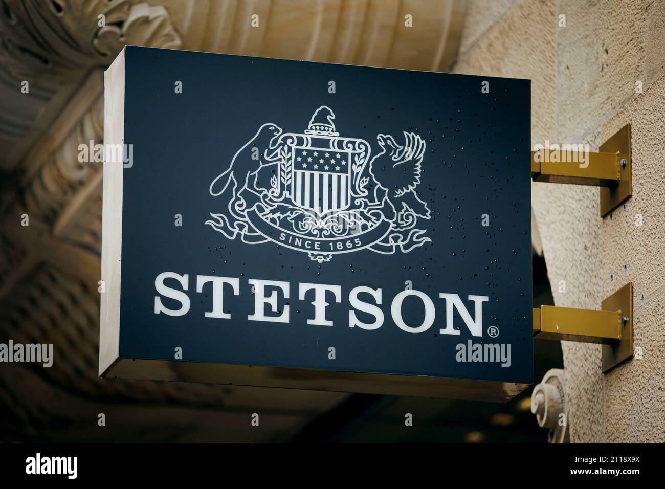 Berlin, Deutschland. 12th Oct, 2023. Logo of the Stetson label. Berlin ...