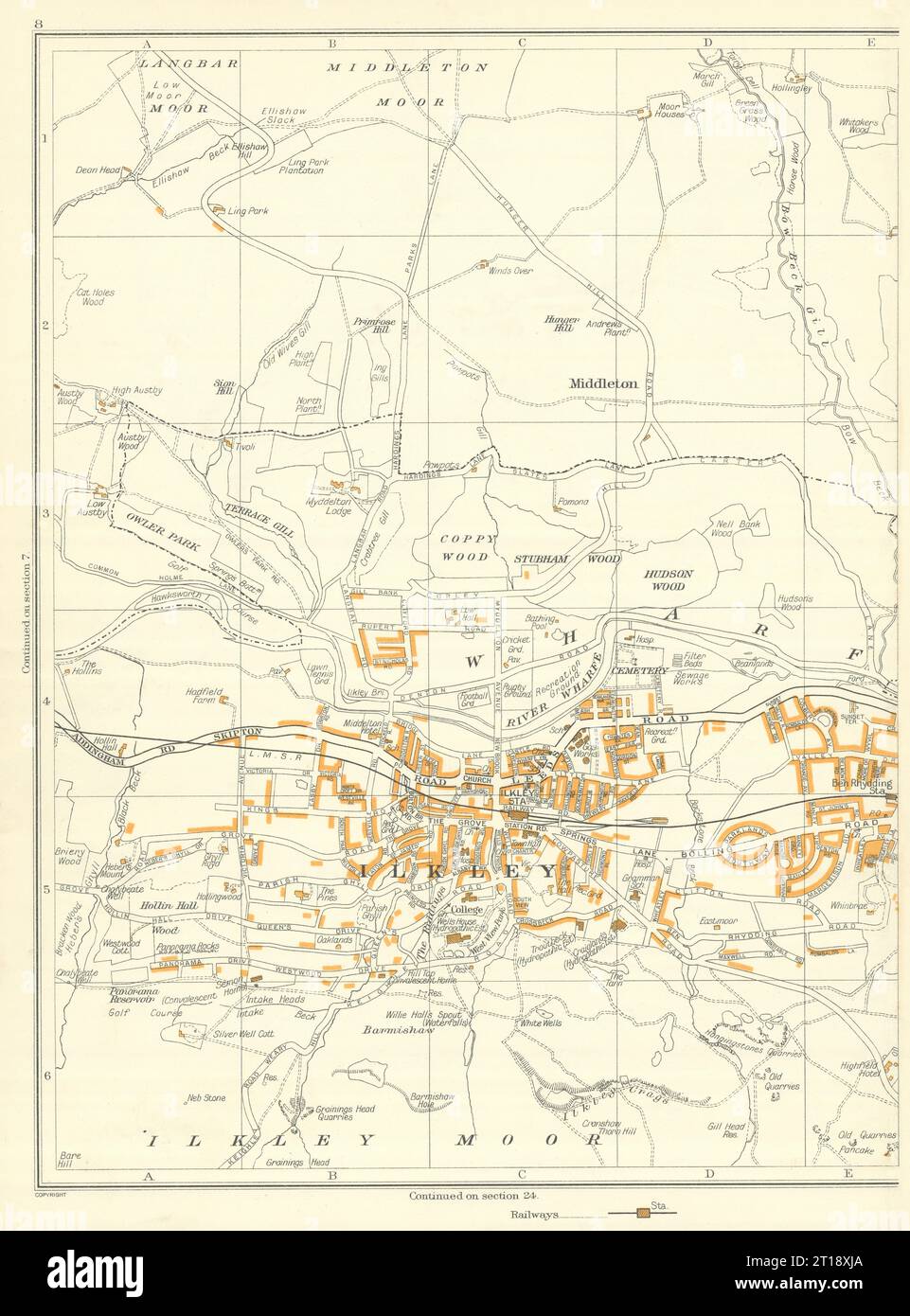 ILKLEY Middleton Moor Coppy Wood Green Grass Wood Ben Rhydding 1935 old ...