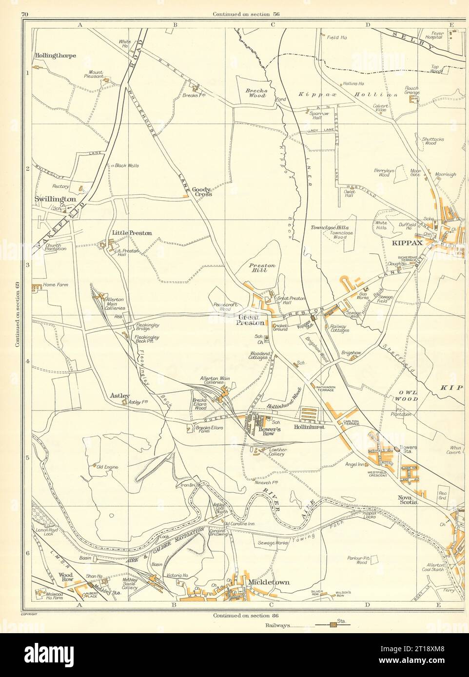 YORKSHIRE Great Preston Kippax Swillington Nova Scotia Mickleton 1935 ...