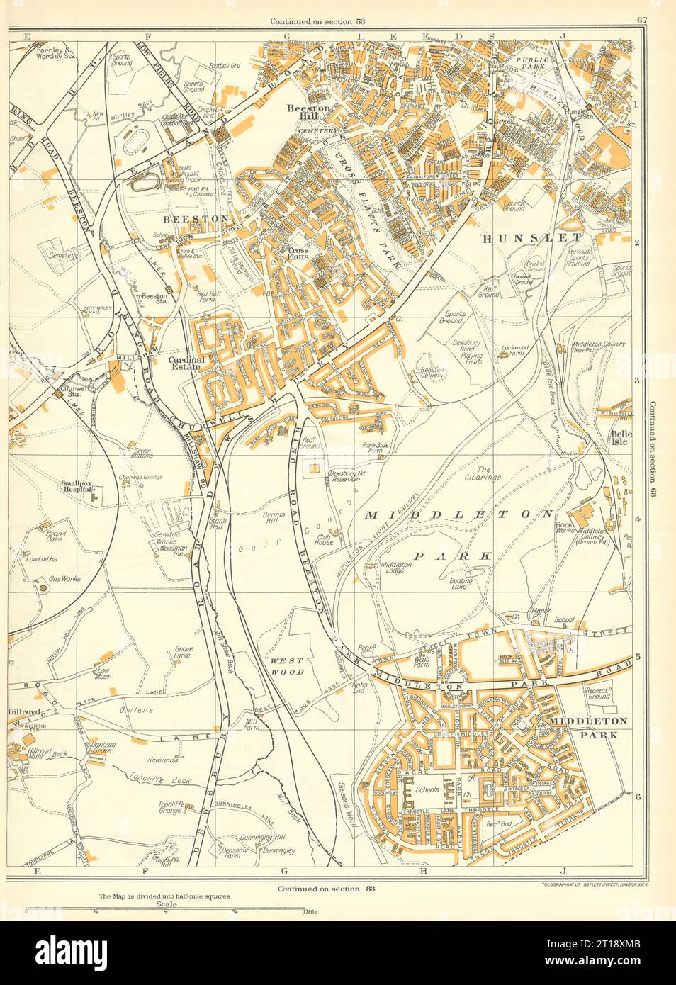 LEEDS West Wood Middleton Park Hunslet Beeston Cardinal Estate 1935 old ...