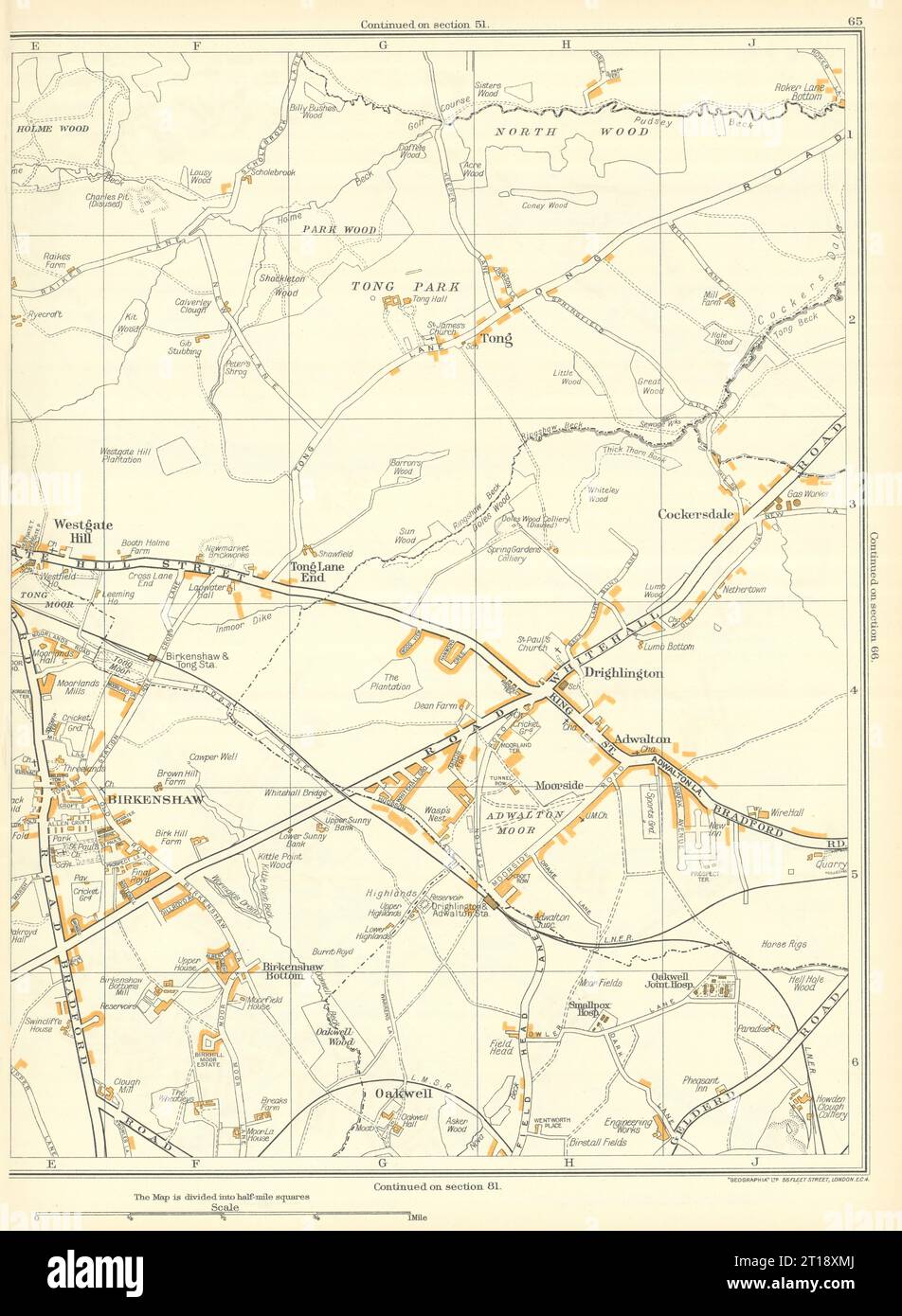 YORKSHIRE Birkenshaw Drighlinton Westgate Hill Oakwell Adwalton 1935 ...