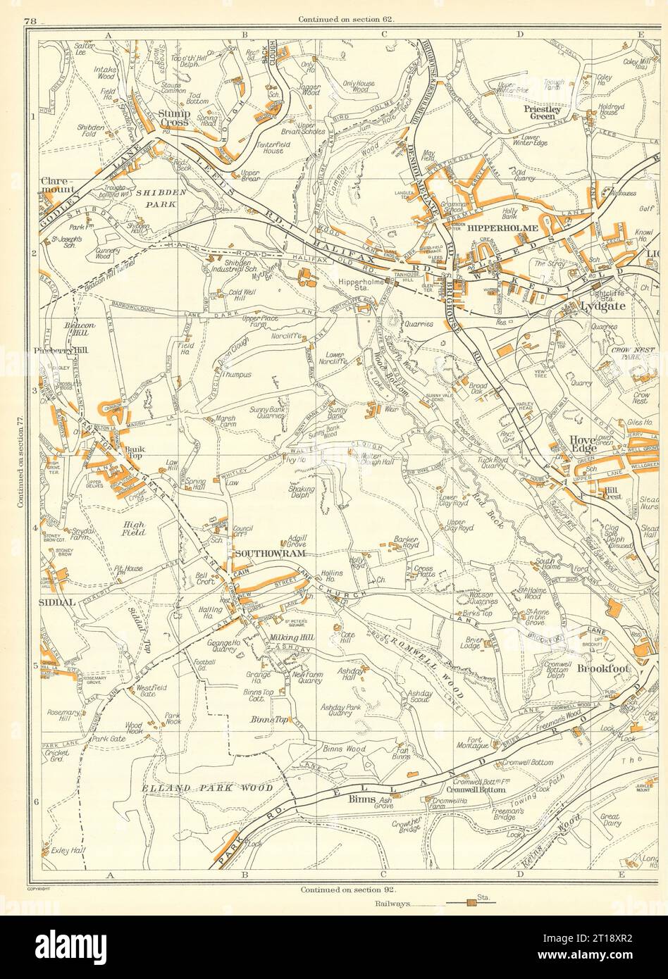 YORKS Brookfoot Elland Park Southowram Hove Edge Hipperholme Lydgate ...