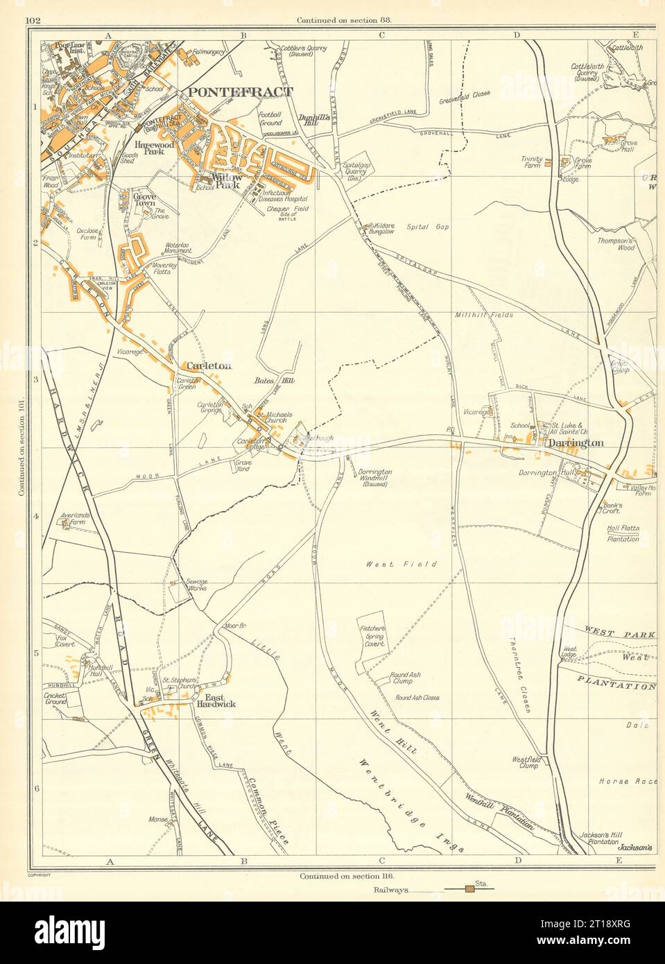 Map of pontefract hi-res stock photography and images - Alamy