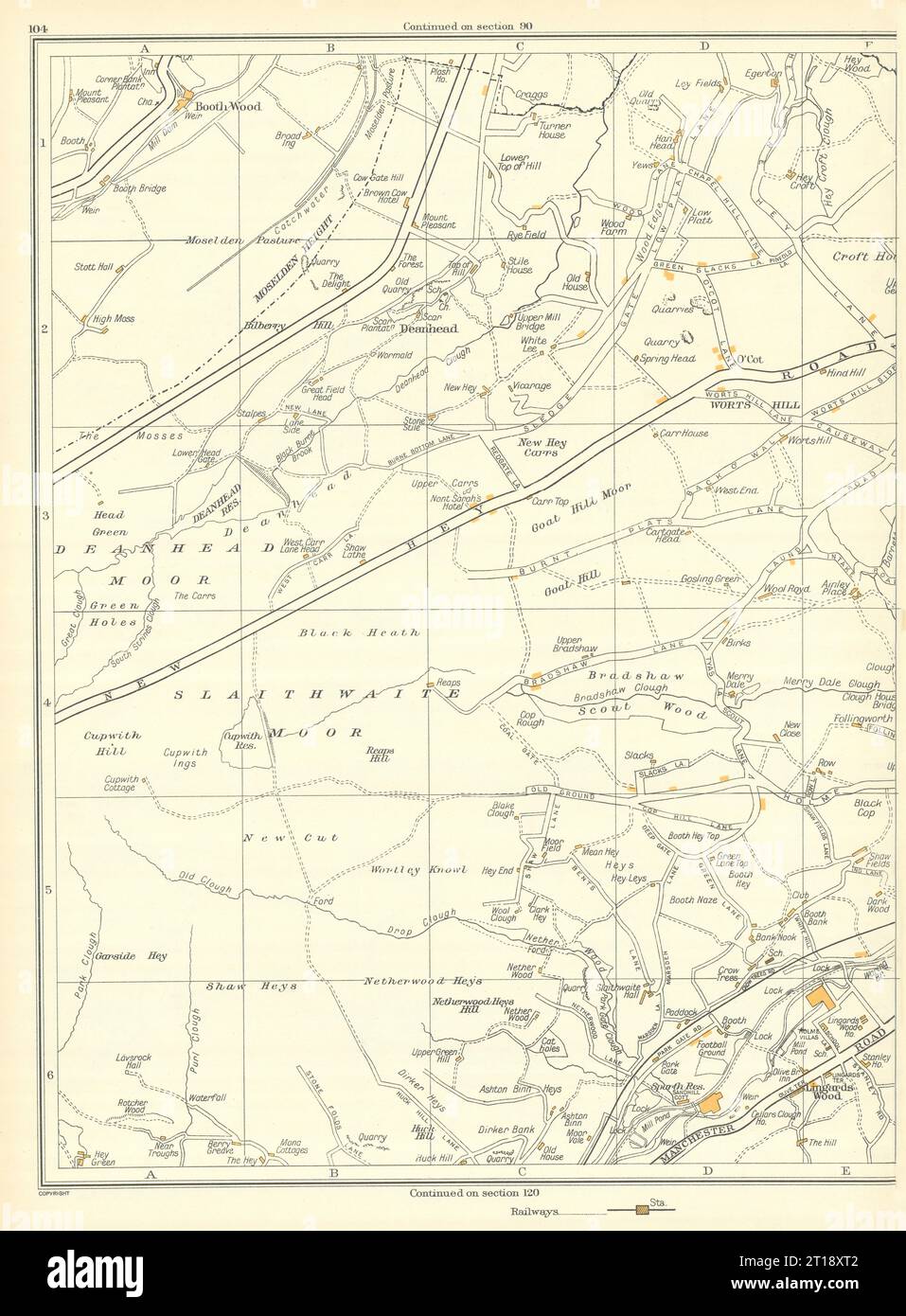 YORKS Slaithwaite Moor Cupwith Hill Worts Hill Garside Hey Shaw Heys ...