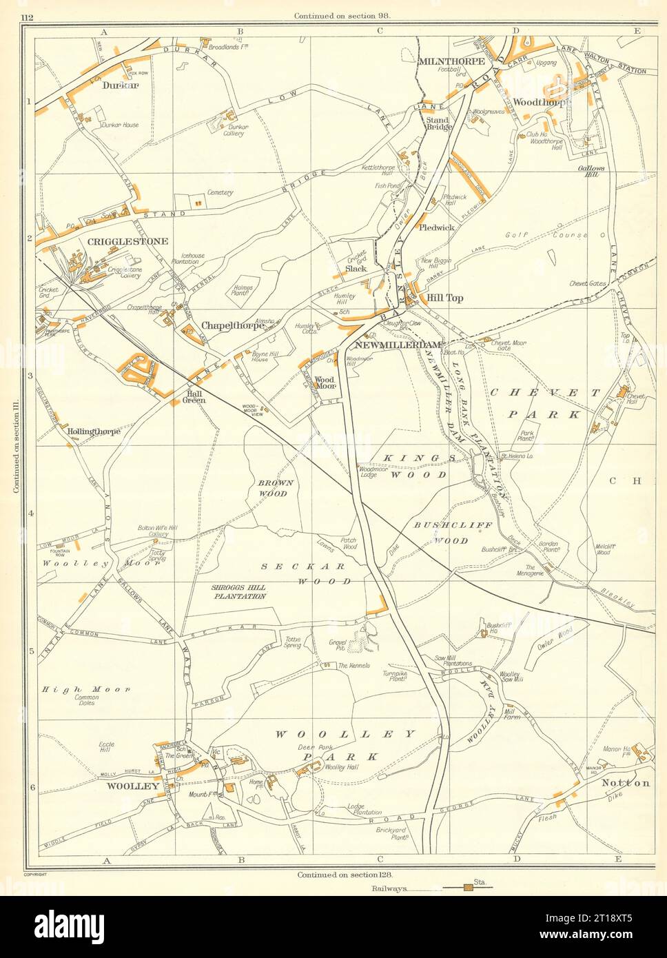 CRIGGLESTONE Woolley Durkar Newmillerdam Chapelthorpe Milnthorpe 1935 ...