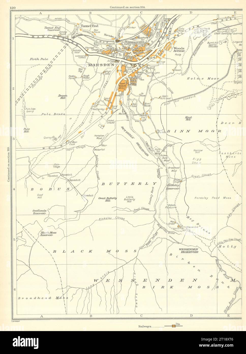 MARSDEN Butterfly Black Moss Bobus Wessenden Moor Binn Moor 1935 old ...